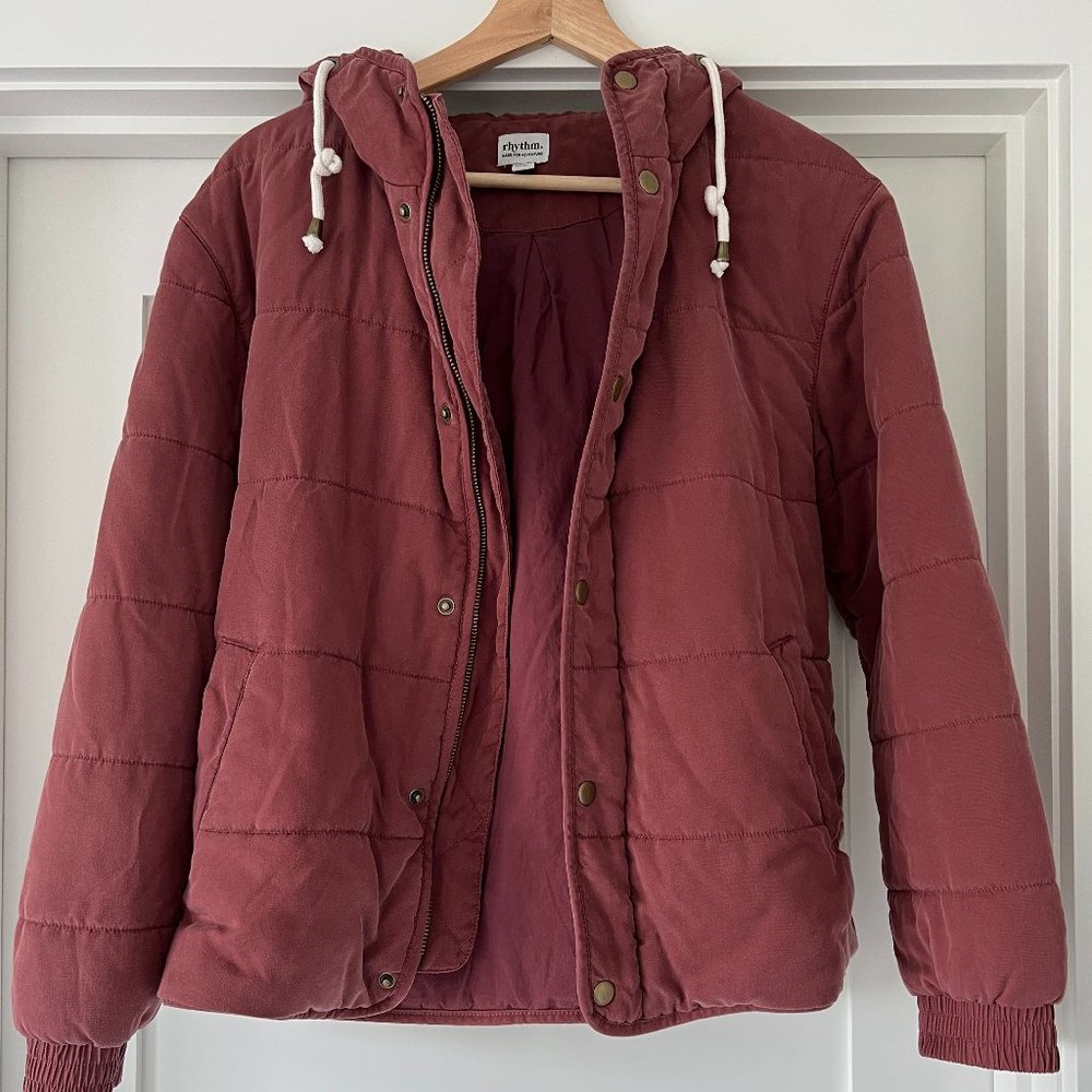 Rhythm. Made For Adventure Quilted Jacket With Hood - Gem